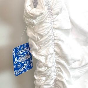 Free People | Tops | Nwt Free People White Ruched Bodysuit | Poshmark